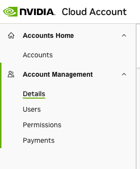 Accounts Home → Accounts